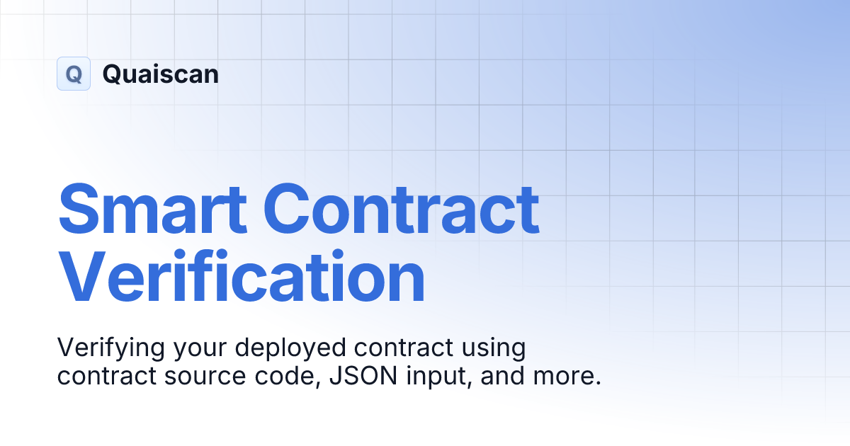 Smart Contract Verification | Quaiscan